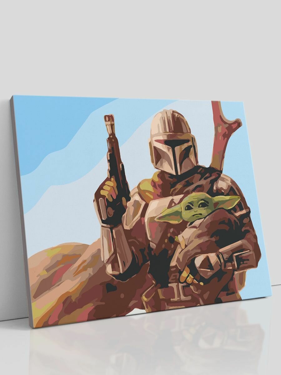 Картина по номерам на холсте с подрамником, "Звездные войны, йода", 40х50 см