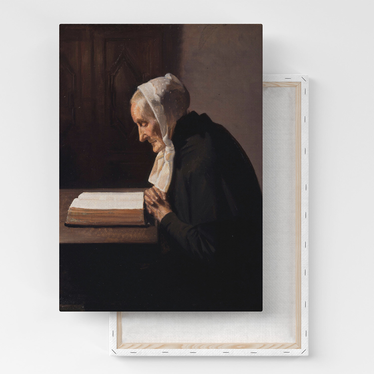 Картина на холсте, репродукция / Микаэль Анкер - Mrs Brondum reading the Bible / Размер 80 x 106 см