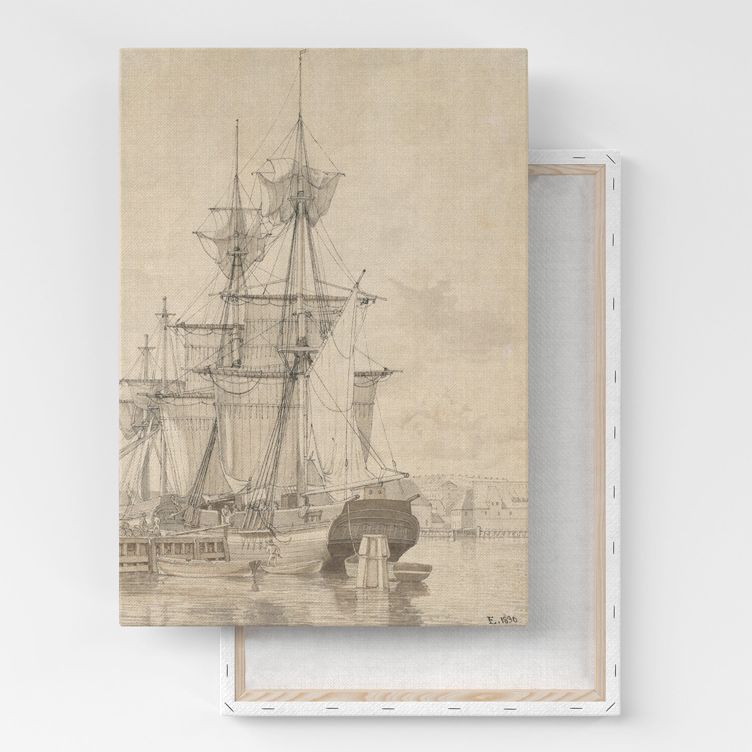 Картина на холсте, репродукция / Кристоффер Эккерсберг - Sailing Vessels at Wilders / Размер 40 x 53 см
