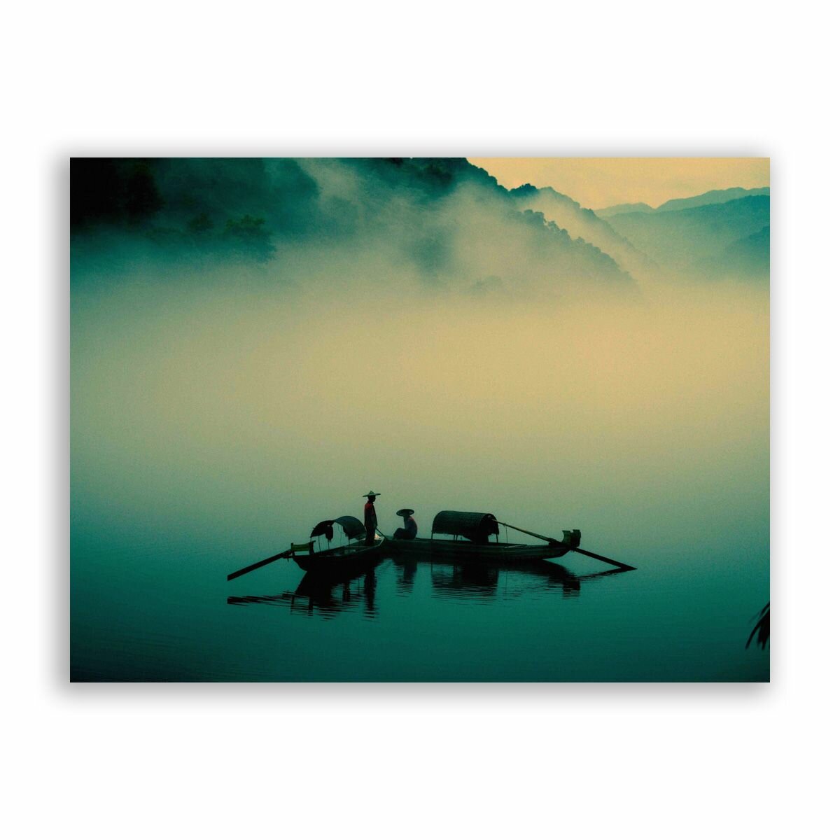 Постер, плакат на бумаге / Природа Китая - Китайские лодочники / Размер 30 x 40 см