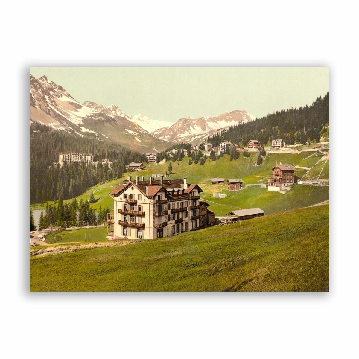 Постер, плакат на бумаге / Arosa, the Seehof, Grisons, Switzerland / Размер 40 x 53 см