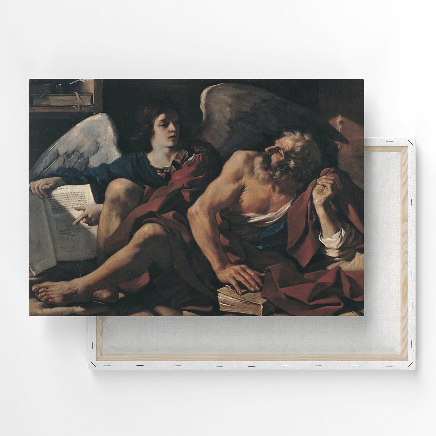 Картина на холсте, репродукция / Гверчино - Saint Matthew and the Angel / Размер 60 x 80 см
