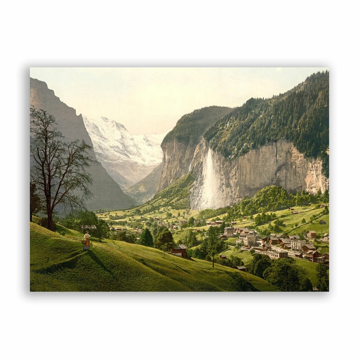 Постер, плакат на бумаге / Lauterbrunnen Valley, Switzerland / Размер 80 x 106 см
