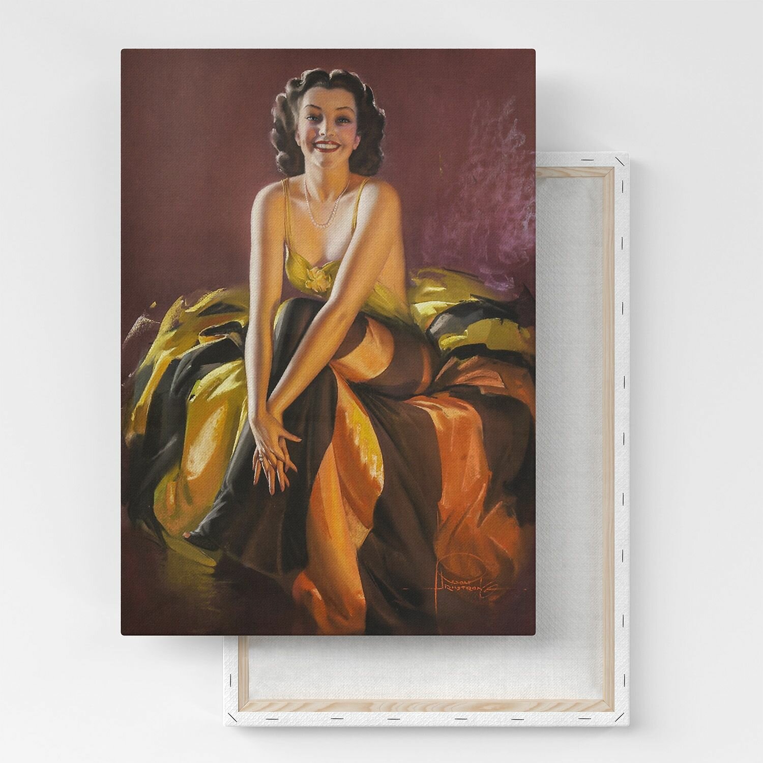 Картина на холсте, репродукция / Пин-ап / Рольф Армстронг - Jewel Flowers / Размер 30 x 40 см