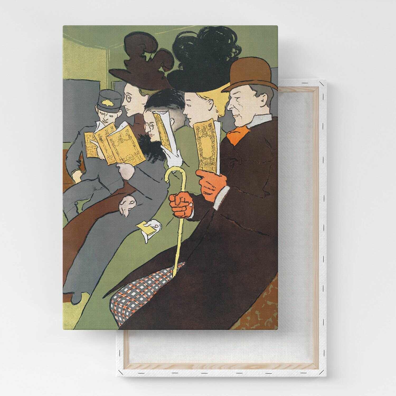 Картина на холсте, репродукция / Эдвард Пенфилд - People reading books / Размер 80 x 106 см