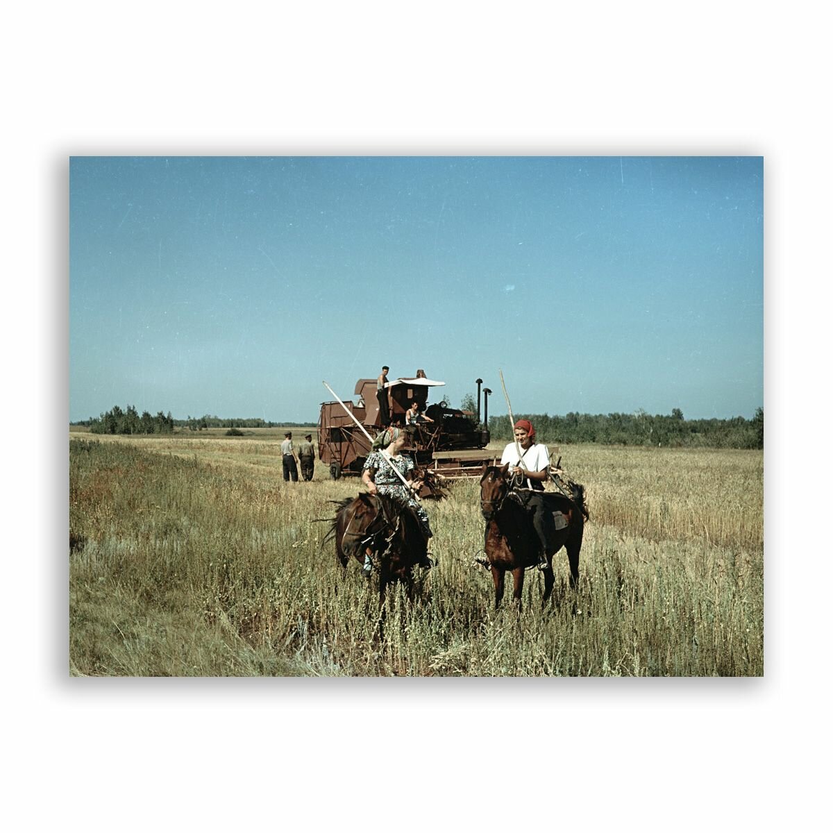 Советский постер, плакат на бумаге / Советские рабочие / Размер 40 x 53 см