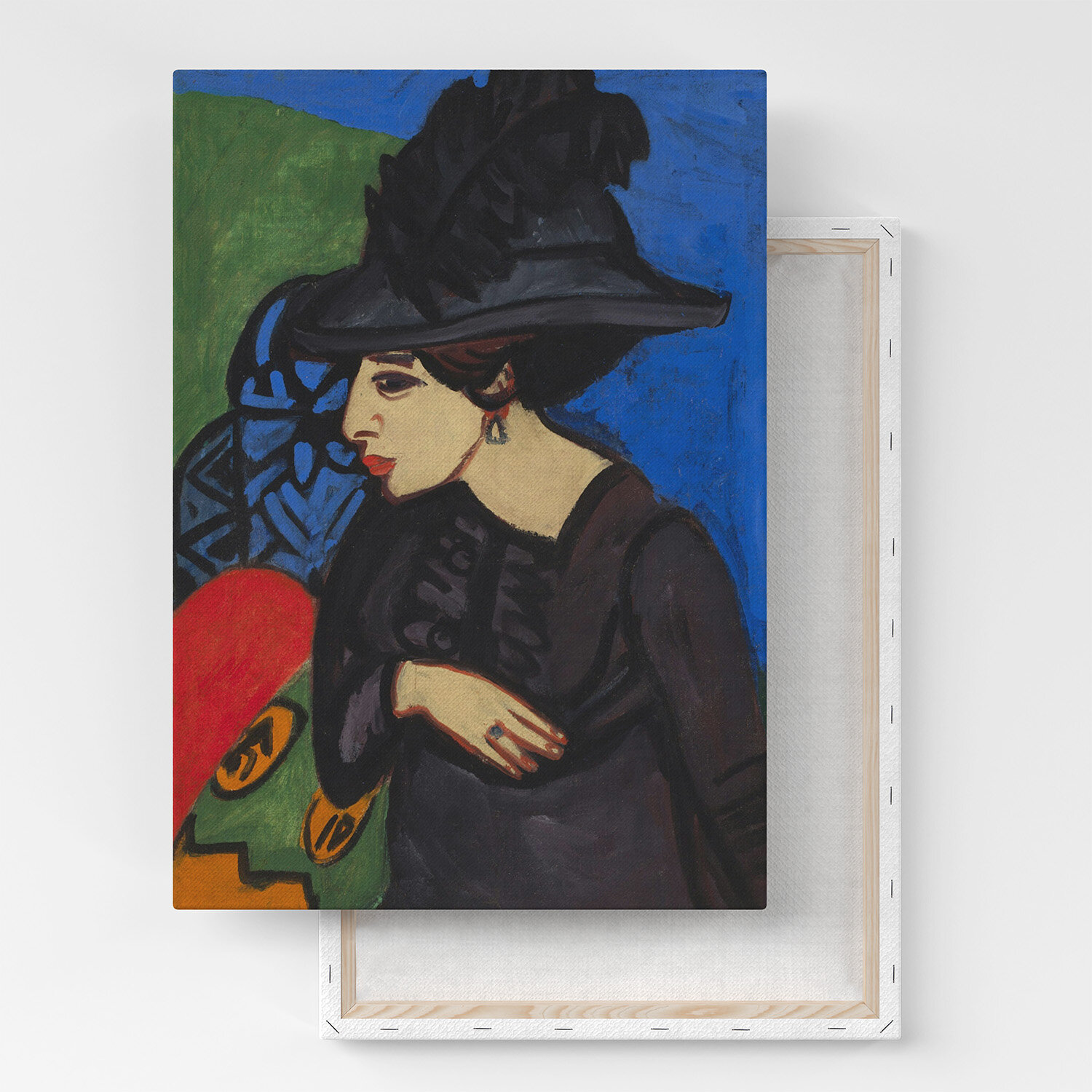 Картина на холсте, репродукция / Эрнст Людвиг Кирхнер - Dodo with a Feather Hat / Размер 40 x 53 см