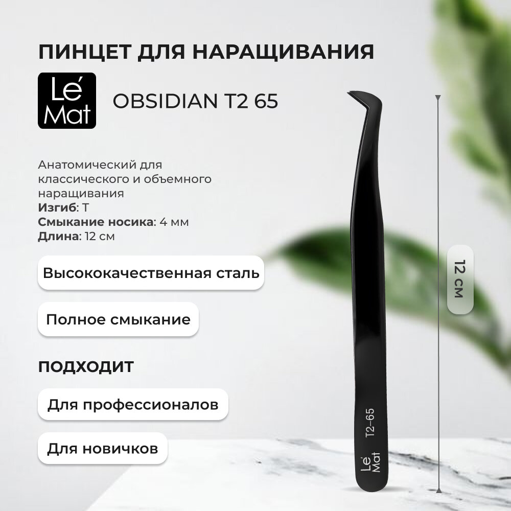 Пинцет профессиональный Le Maitre "Expert" Obsidian T2 65