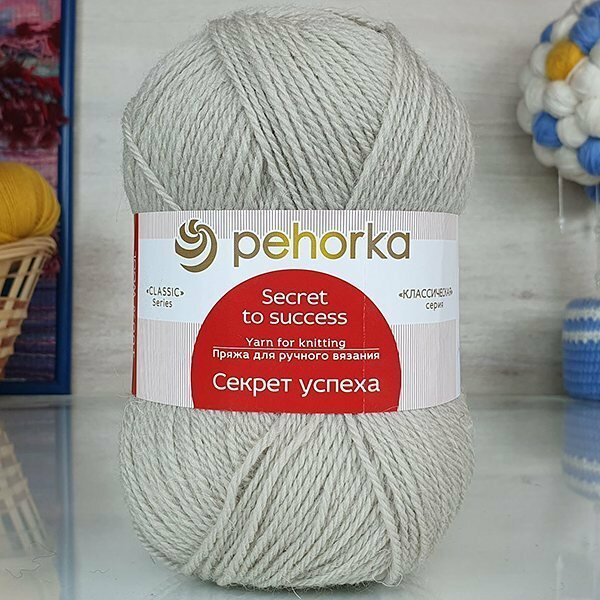 Пряжа Пехорка секрет успеха 254 пепел (10 мотков)