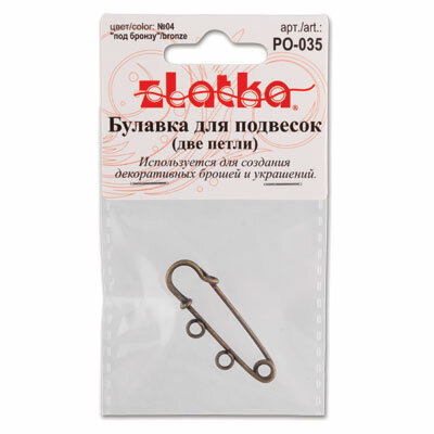 Булавка для подвесок "Zlatka" PO-035 3.5 см №03 под черный никель
