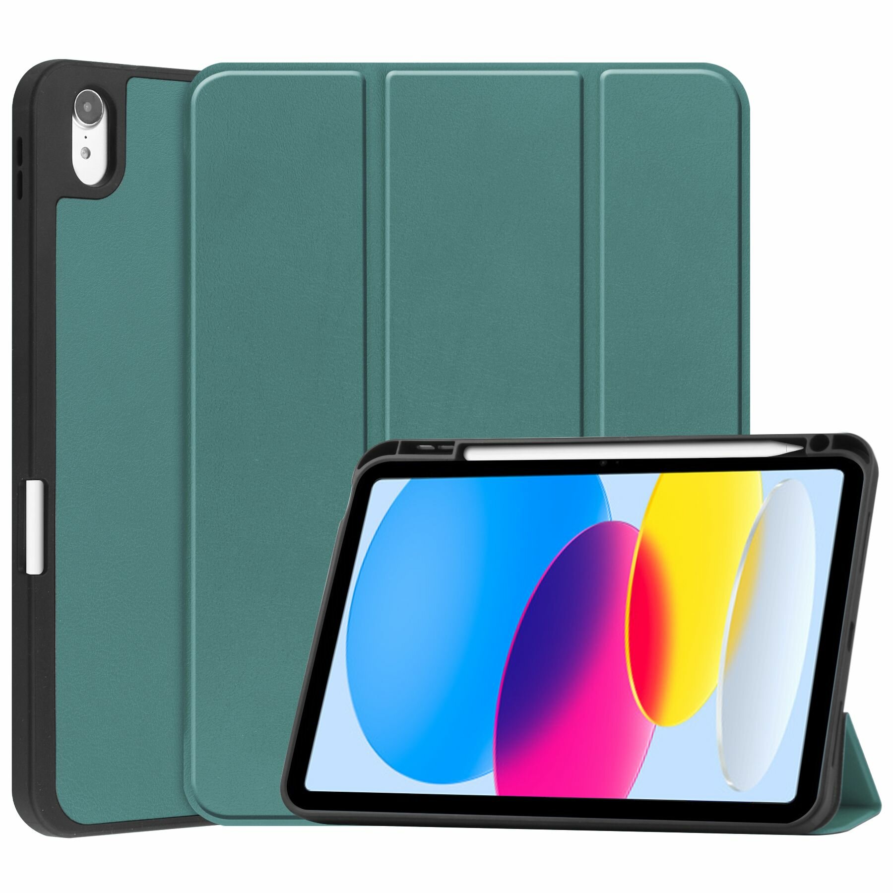 Чехол iPad A16 (A3354 A3355 A3356) iPad 10 (A2757 A2696 A3162 A2777) темно-зеленый TPU