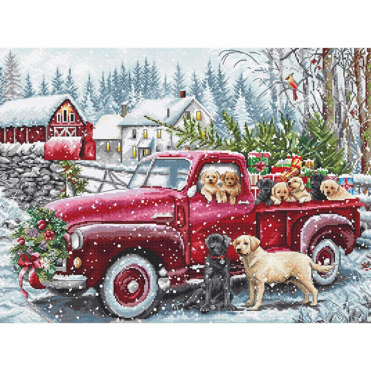 Набор для вышивания крестиком 'Рождественская доставка', 47*32 см, LetiStitch