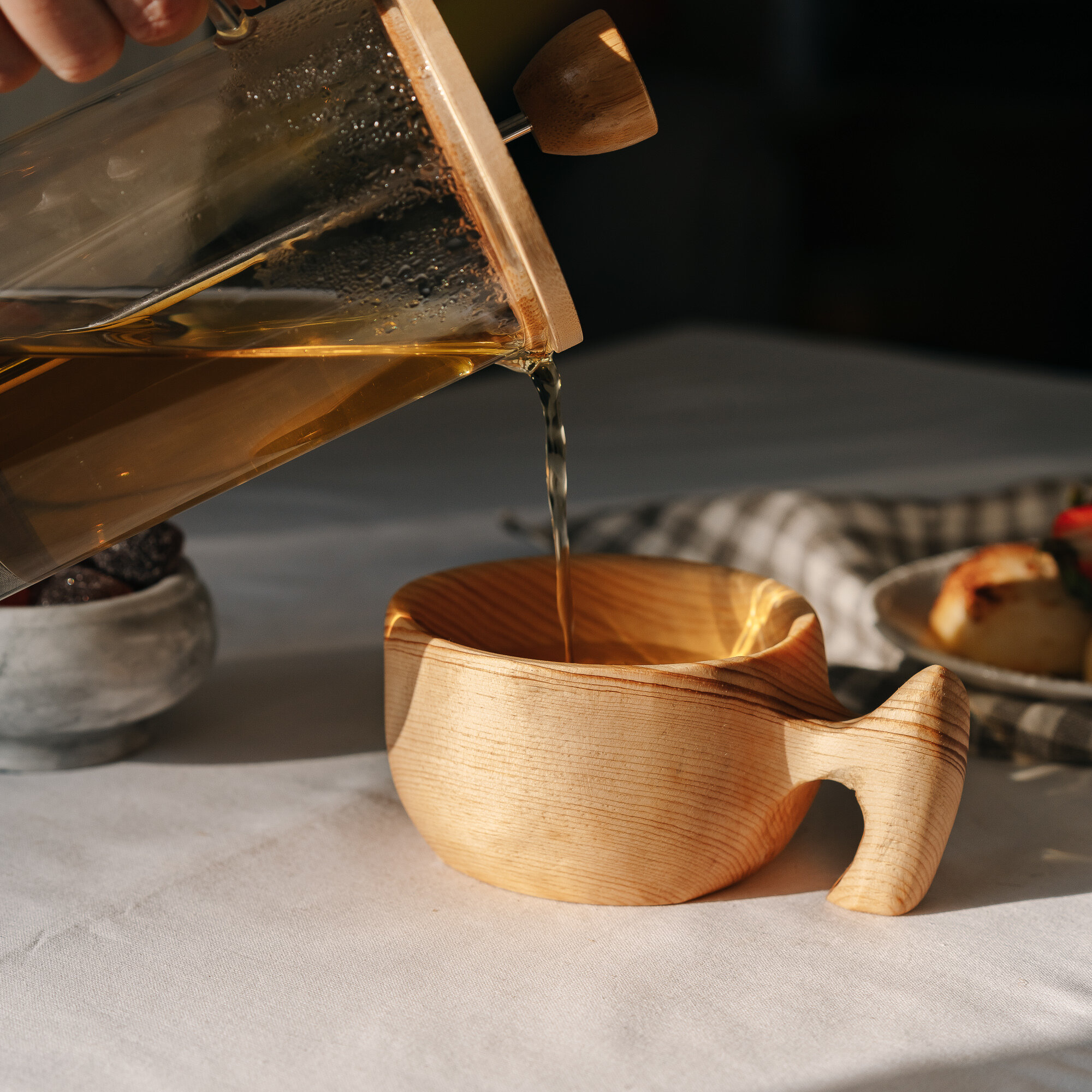 Деревянная кукса из кедра для напитков 100 мл. C79