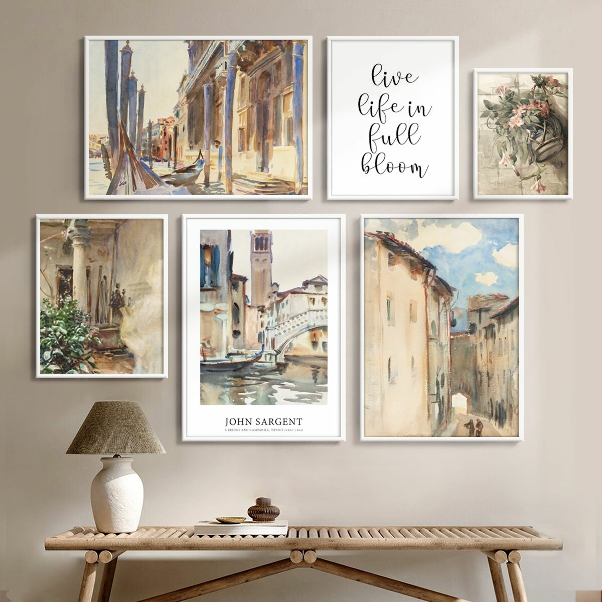Набор постеров 6 шт "Рисунки Венеция" плакат для интерьера, картина на стену