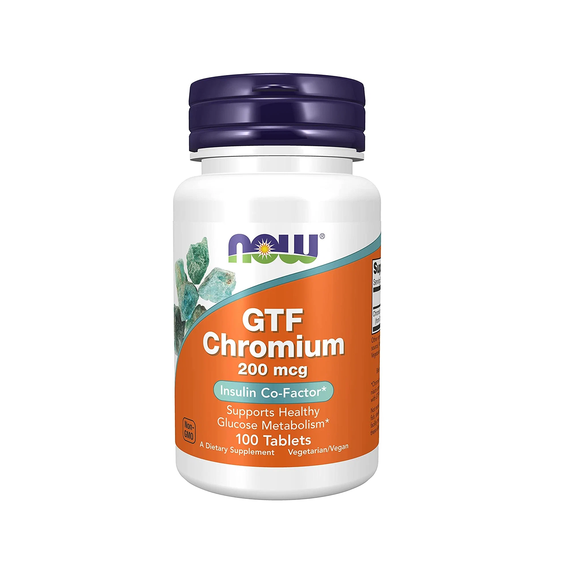 Хром NOW FOODS GTF Chromium – Хром 200 мкг 100 таблеток, Нейтральный