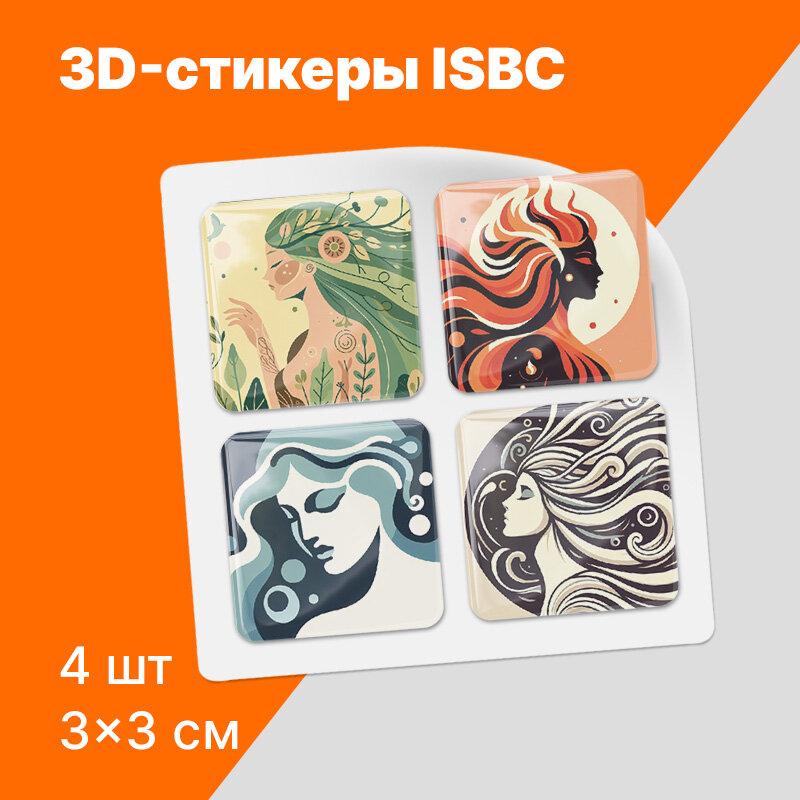 3D стикеры ISBC на телефон с девушками в стиле времен года для женщин