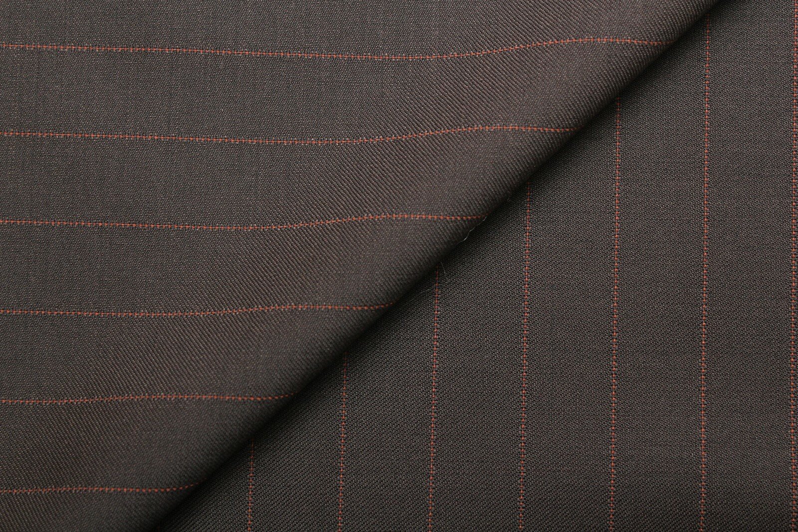 Ткань костюмная Marlane тёмно-коричневая в рыжую полоску, 250 г/пм, ш148см, 0,5 м