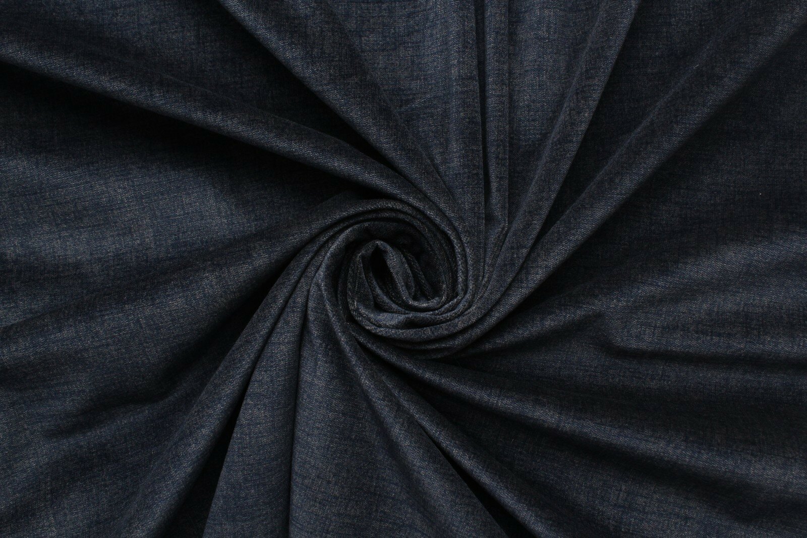Ткань Бархат-стрейч-меланж сине-чёрный, ш132см, 0,5 м