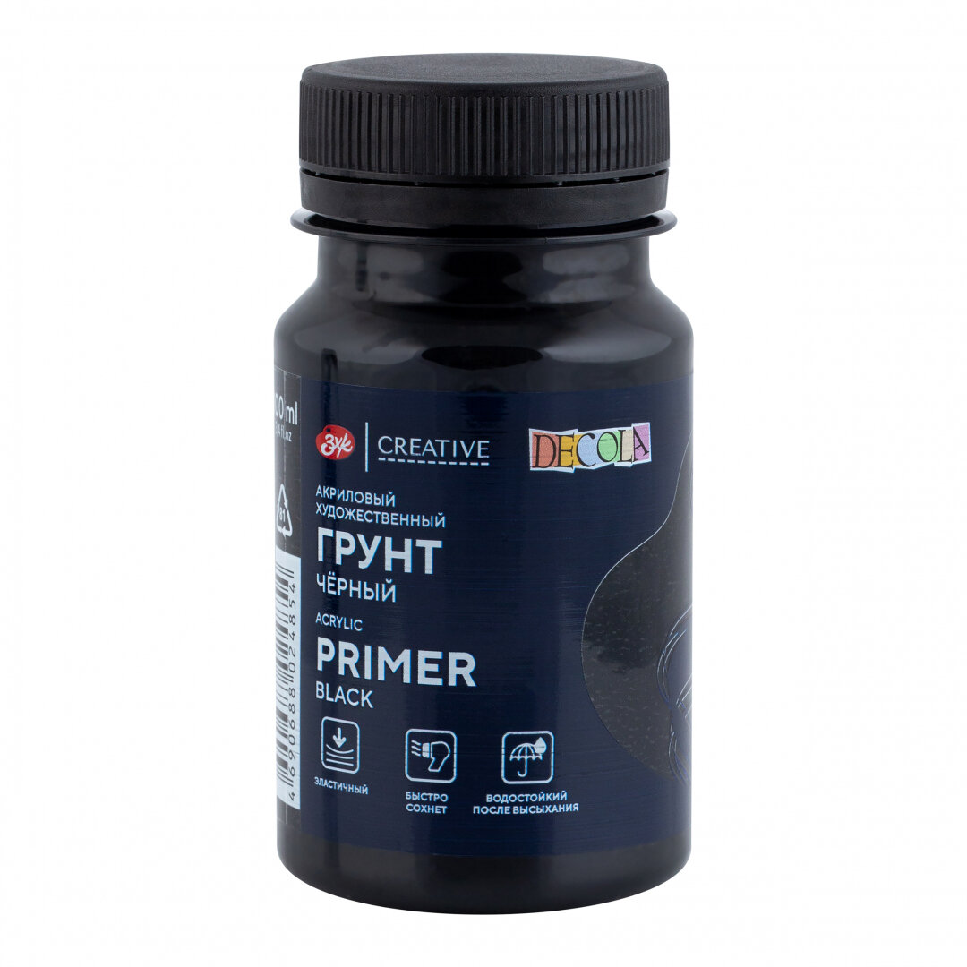 Невская Палитра Грунт акриловый "Decola", черный, 100мл