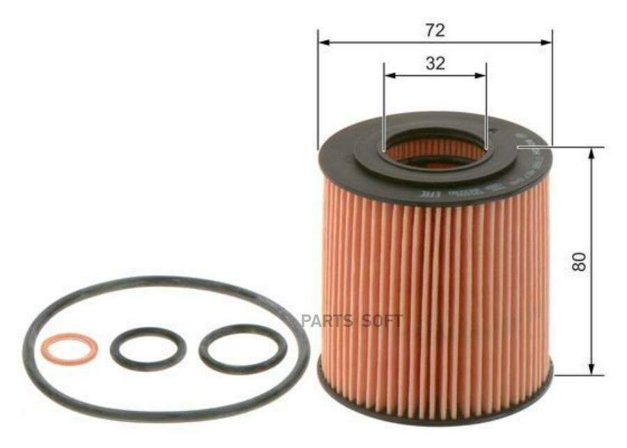 BOSCH 09864B7018 Фильтр масляный BMW 1 (E87),3 (E90),5 (E60) (06-10)