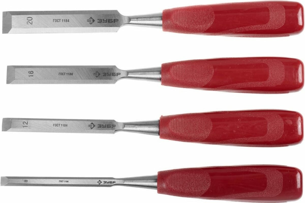 Набор стамесок с пластиковой рукояткой Зубр Т-300 4шт 18094-H4_z01