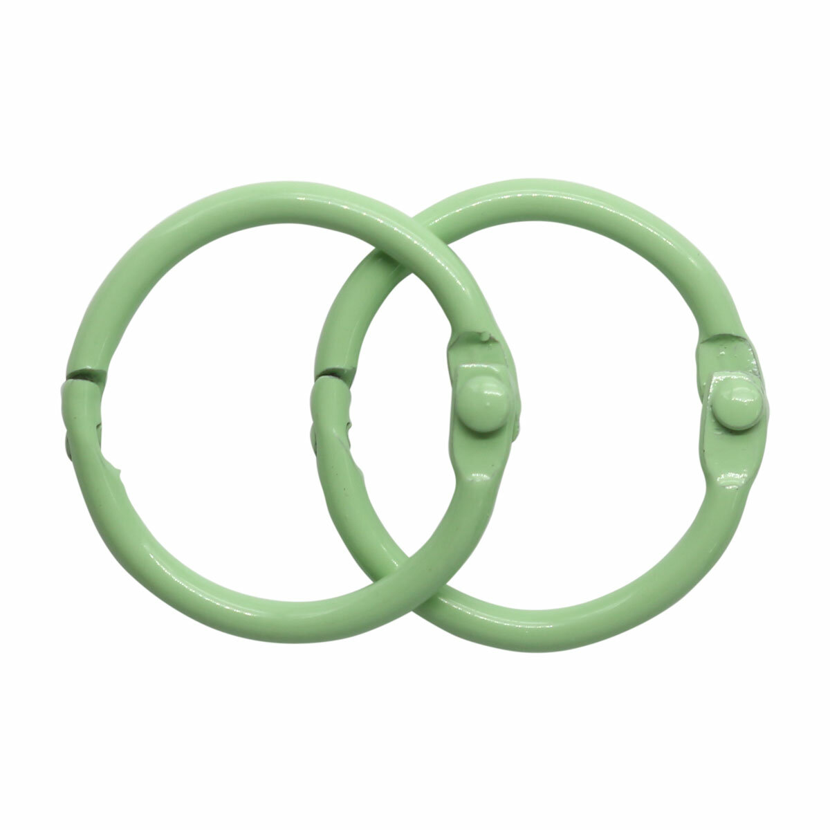 Кольца для альбомов разъемные 2,5 см, 2 шт, металл, Айрис (светло-зеленый)