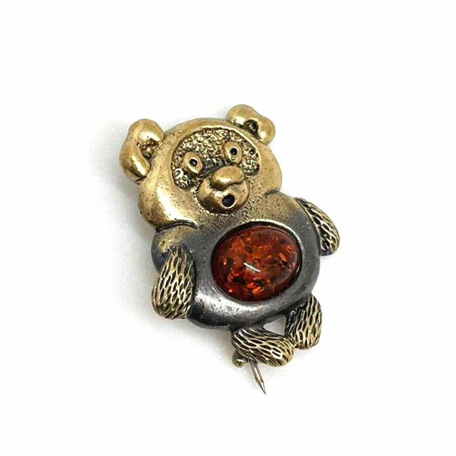 Брошь, янтарь