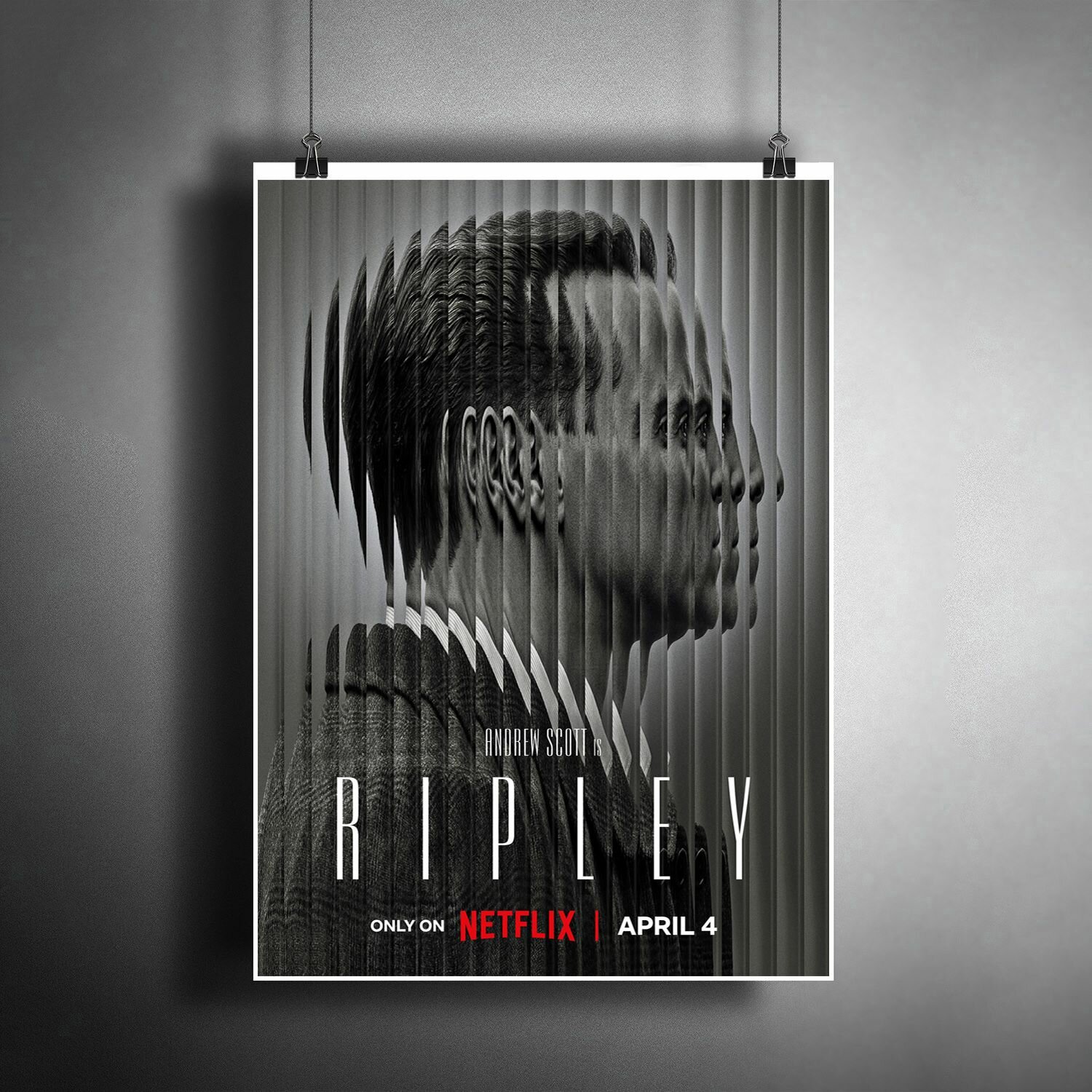 Постер плакат для интерьера "Сериал Рипли. Ripley. Netflix." / Декор дома, офиса, комнаты, квартиры, детской A3 (297 x 420 мм)