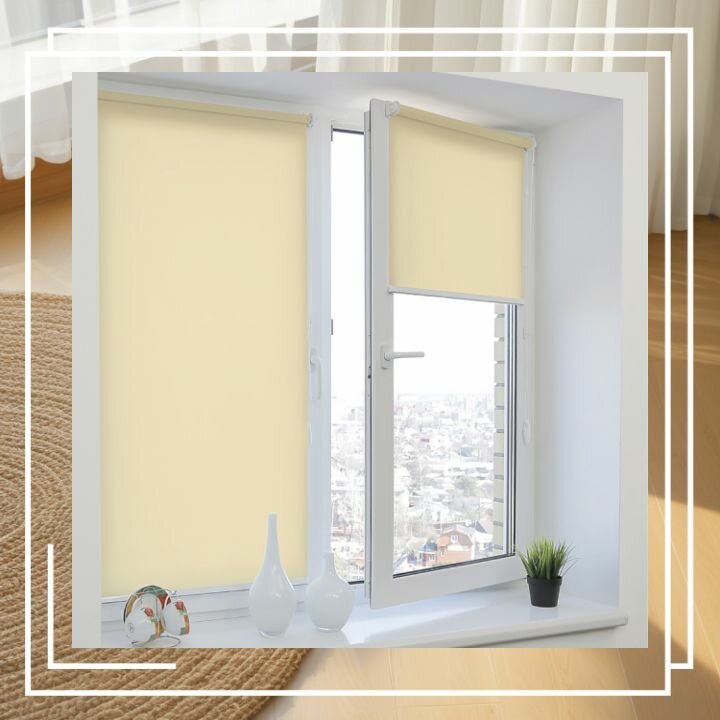 Рулонные шторы "Ткань Эко" 110*180 Кремовый