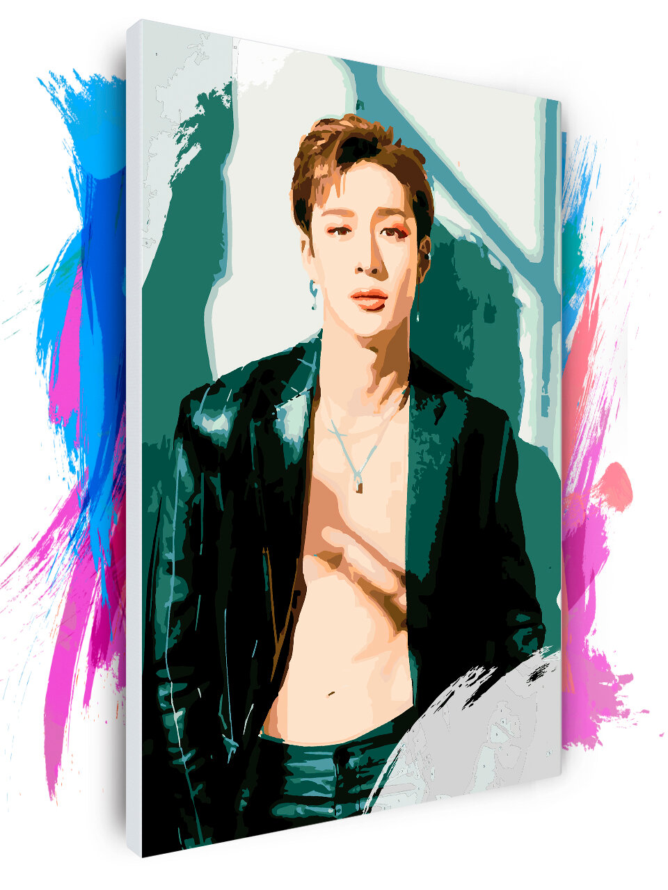 Картина по номерам на холсте Бан Чан Stray Kids, 80 х 120 см