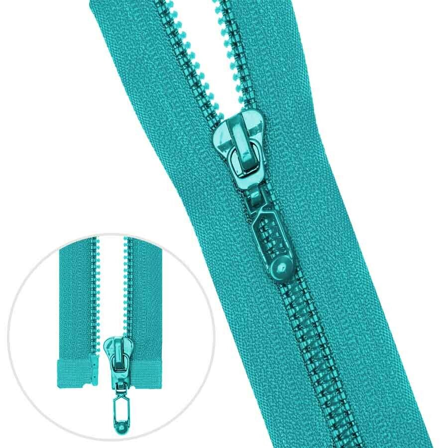 Молния пластиковая прошивная ТРК-6 Я 55 см (морская волна 906) с 1 замком / Швейная разъемная молния трактор 1 шт