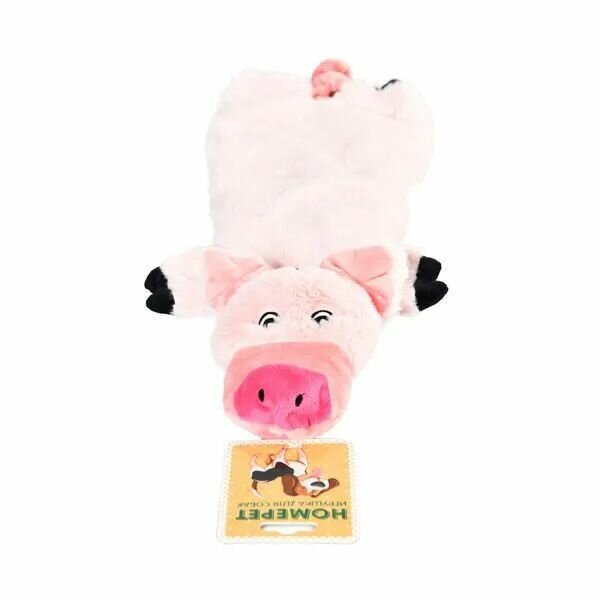 HOMEPET Игрушка для собак Поросенок плюшевый, с пищалкой и шуршащим эффектом, 59х19,5 см