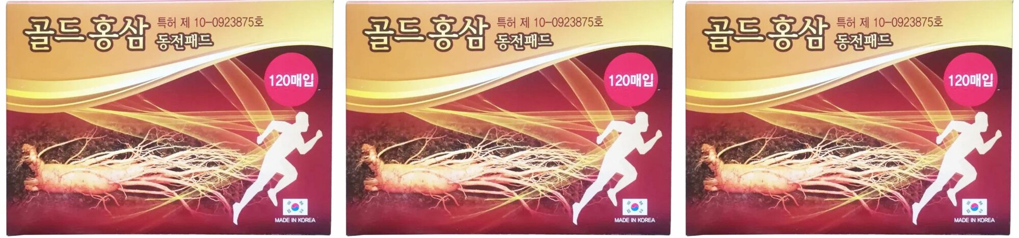 DAEJEON Пластыри для тела Red ginseng dong jeon pad, 120 шт, 3 уп