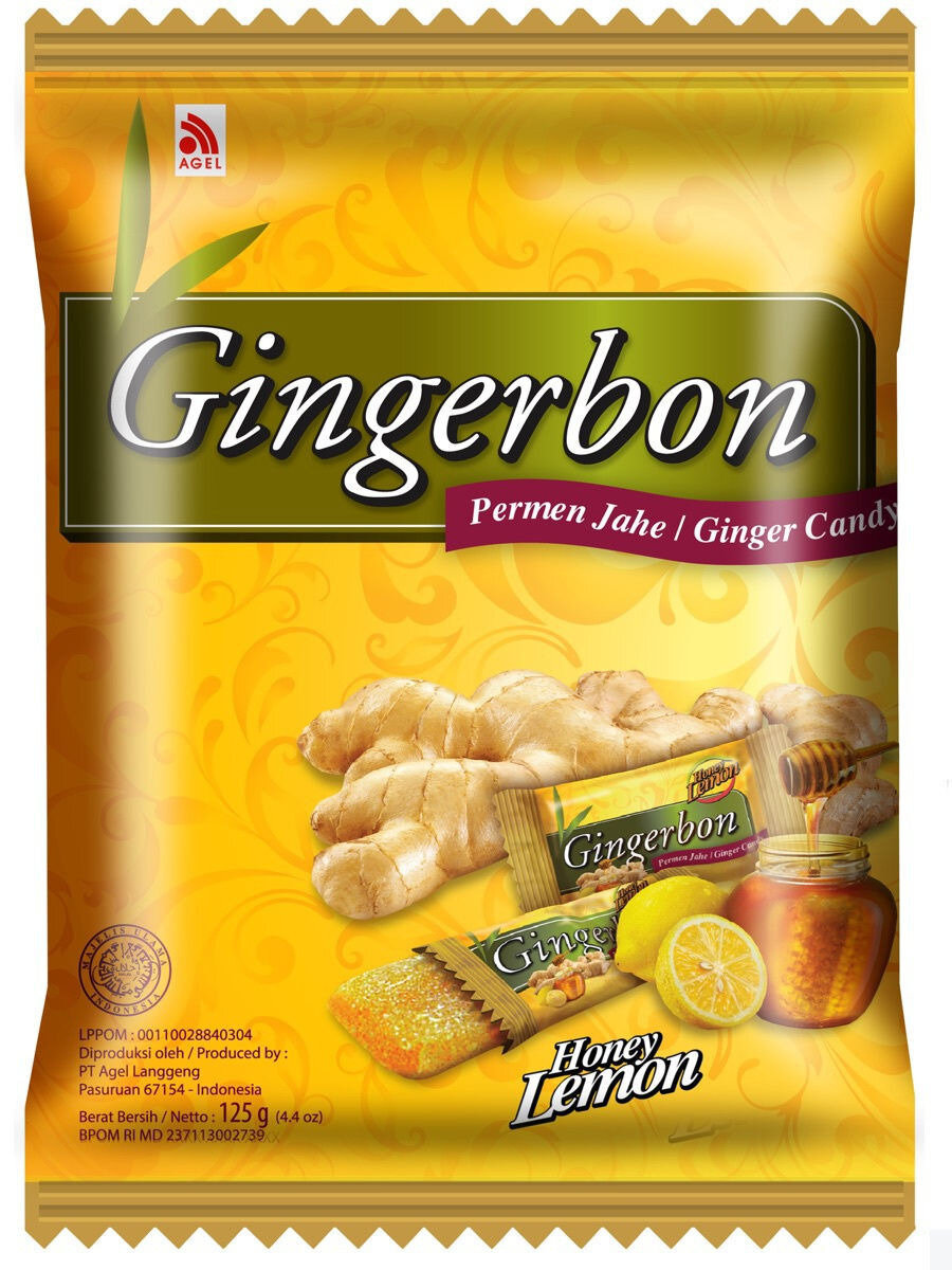 Gingerbon Конфеты имбирные мармеладные со вкусом меда и лимона Ginger Candy with Honey Lemon, 125 гр
