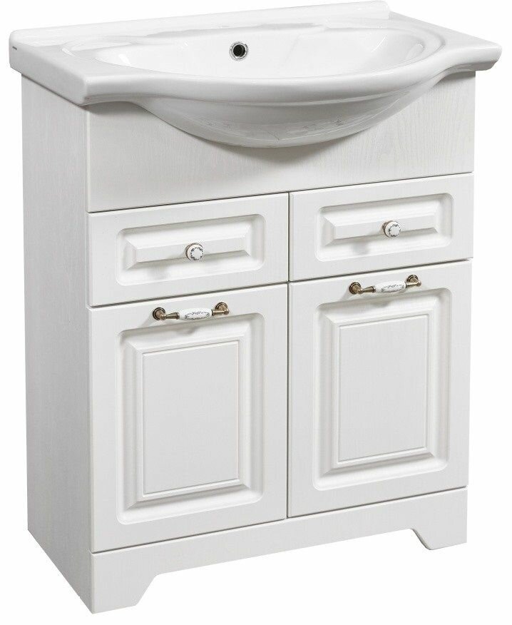 Тумба с раковиной Stella Polar Кармела 65 ольха белая