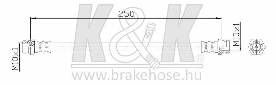 K&K FT1110 Шланг тормозной MAZDA Demio (DW) 1.3 16V 08.98-