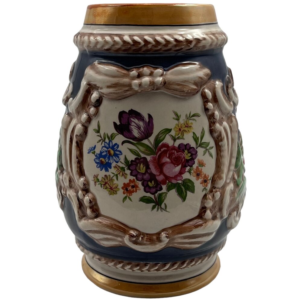 Пивная кружка "Баварский букет", 0,8 л, керамика, деколь, 1970-1980 гг, ГДР