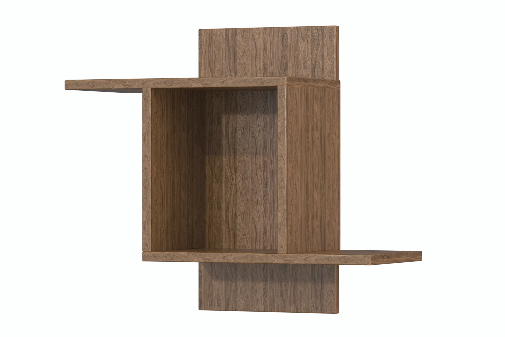 Настенная полка Фортис-М Z, ЛДСП, орех Карини, минимализм, для книг и сувениров, 55x21x60 см