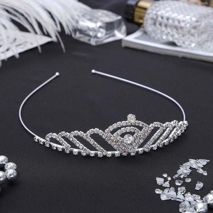 Диадема для волос Мерцание , корона, серебро