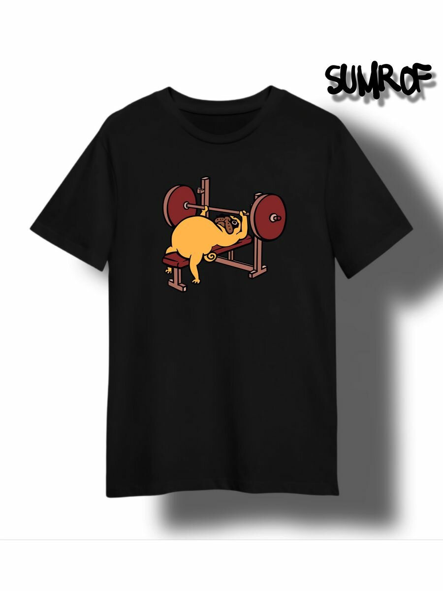 Футболка тяжелая атлетика мопс