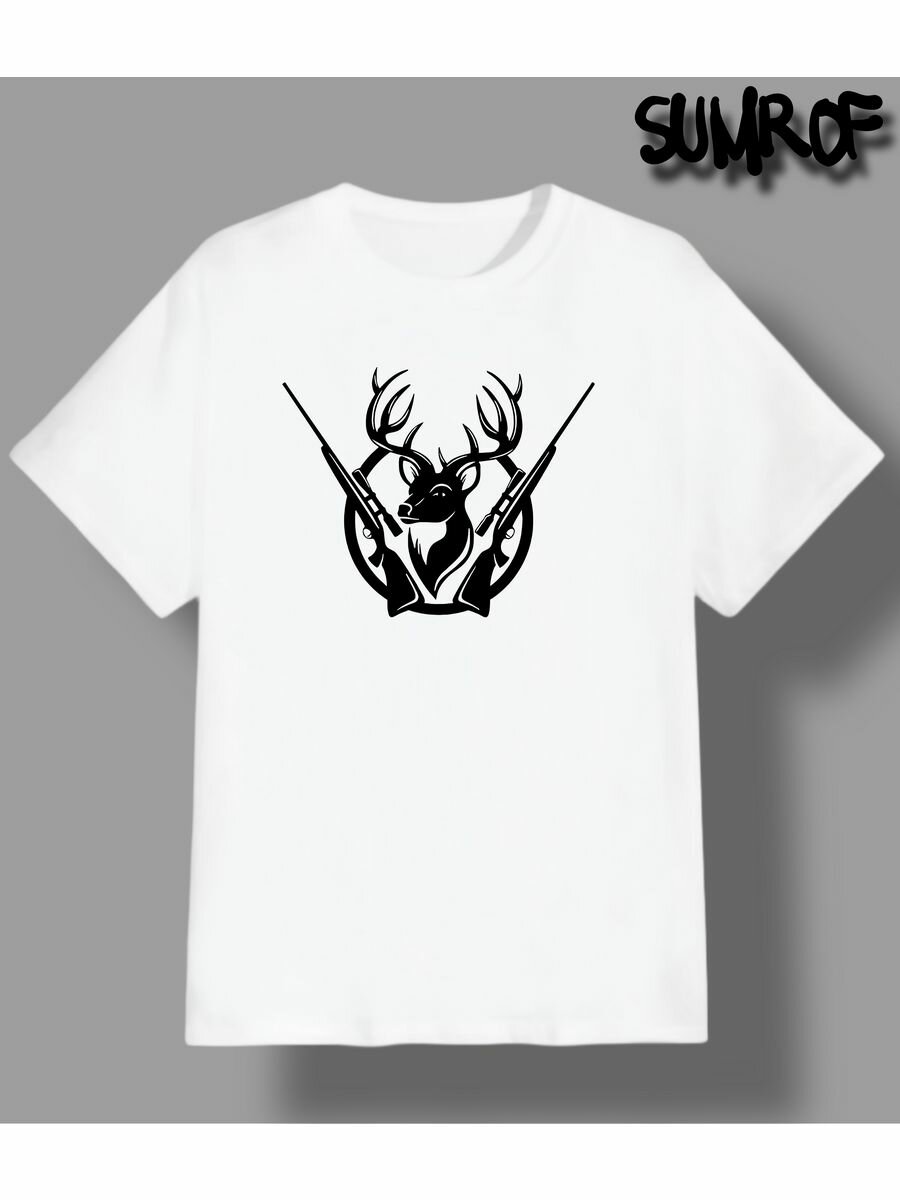 Футболка охота олень ружье