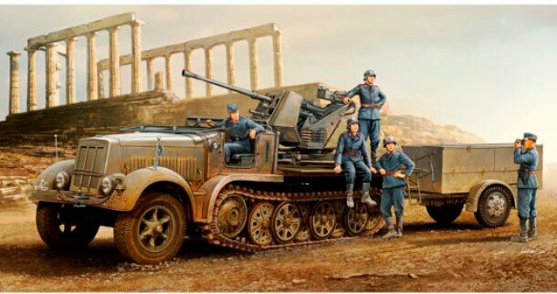 01525 Trumpeter Германская ЗСУ 3.7cm Flak 37 с прицепом (Sd. Kfz.7/2) 1/35