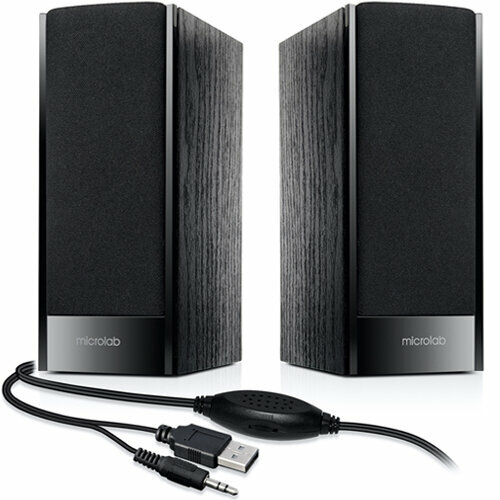 Колонки Microlab B56 питание от usb, 3 Вт , регулятор громкости на кабеле , корпус из МДФ