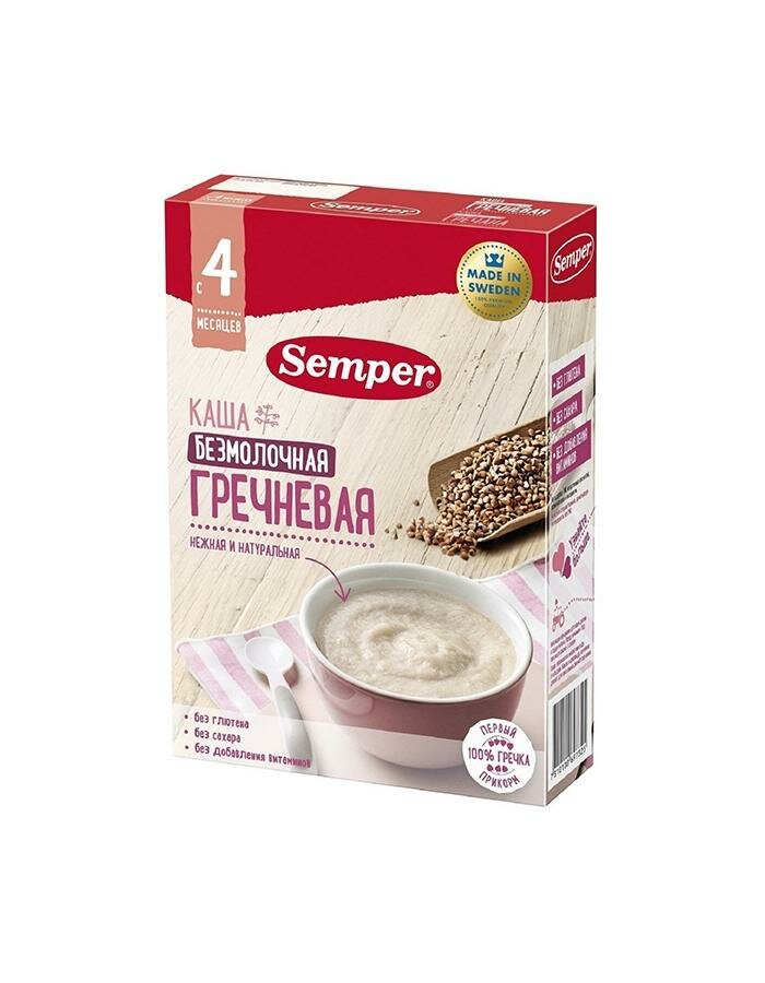 Каша Semper, безмолочная Гречневая с 4 мес. 180 г