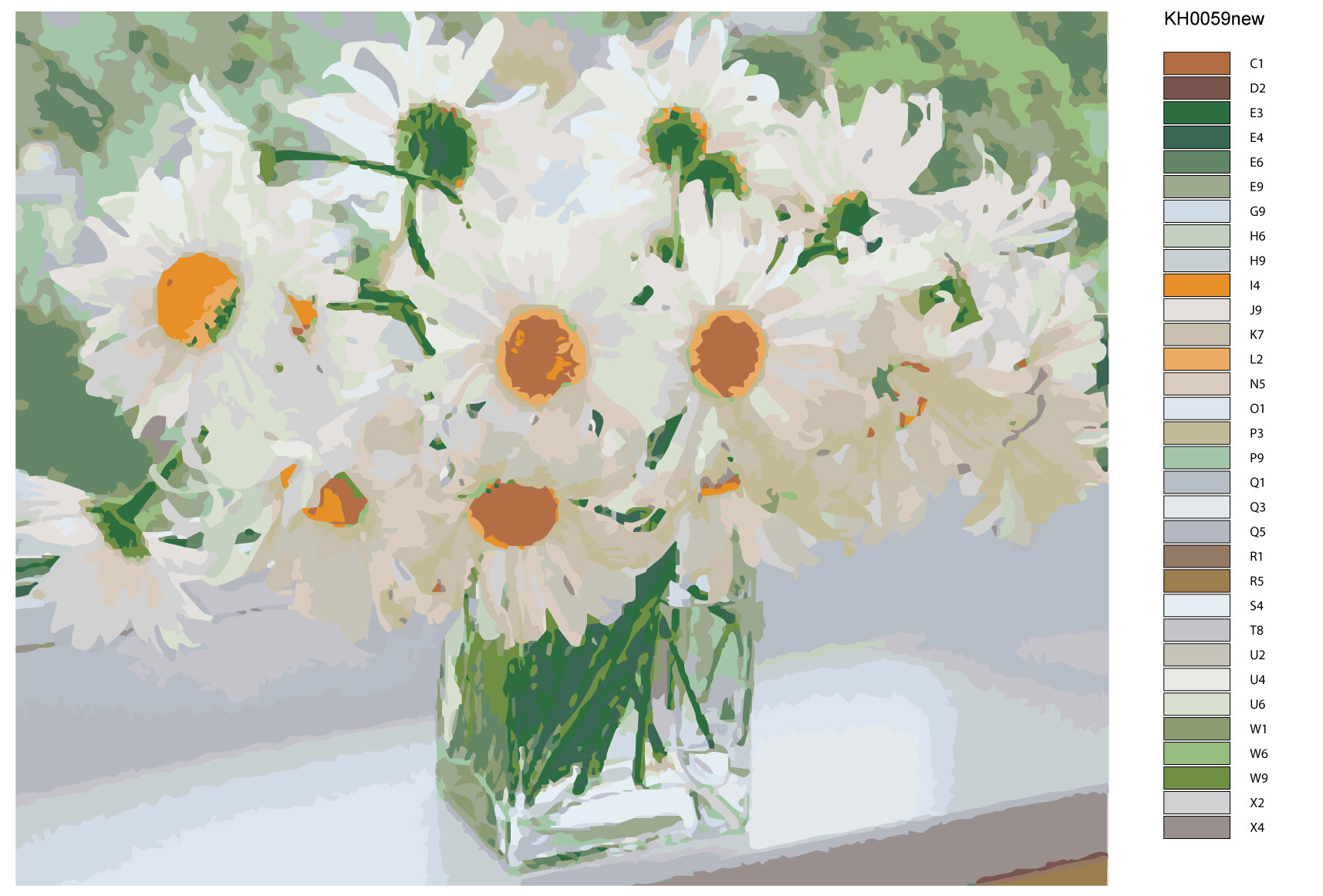 Картина по номерам "Ромашки в вазе" KH0059 40x50