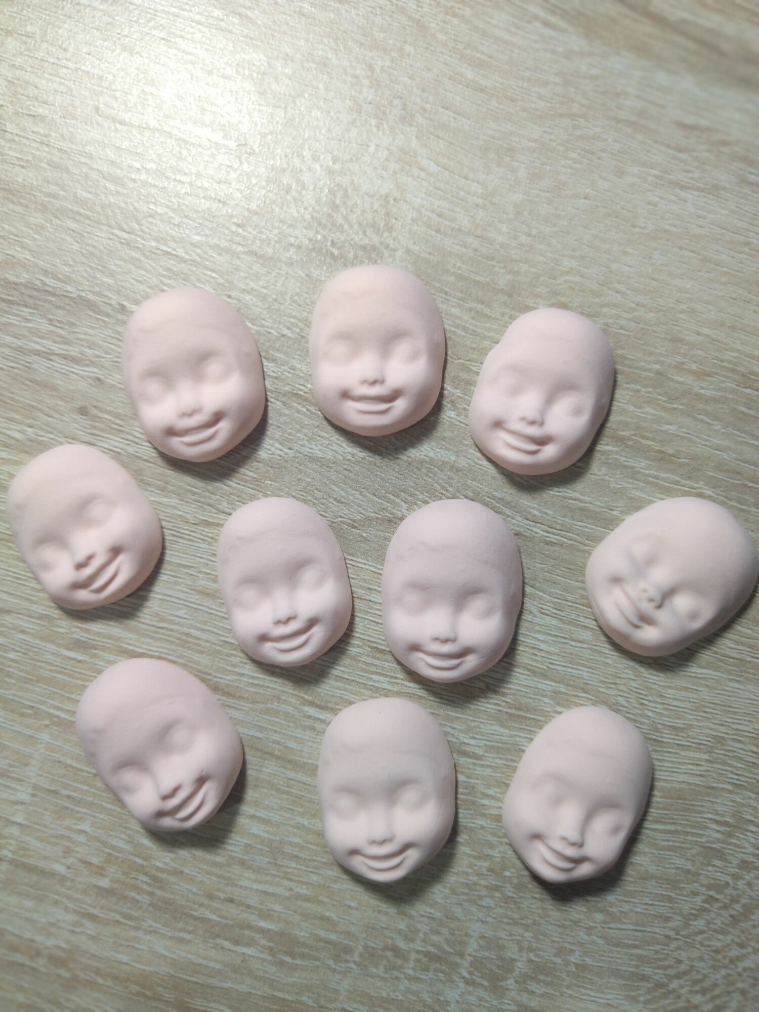 Набор лиц для ватной игрушки, личико куклы, малыш, младенец, мальчик, девочка - 10 шт.