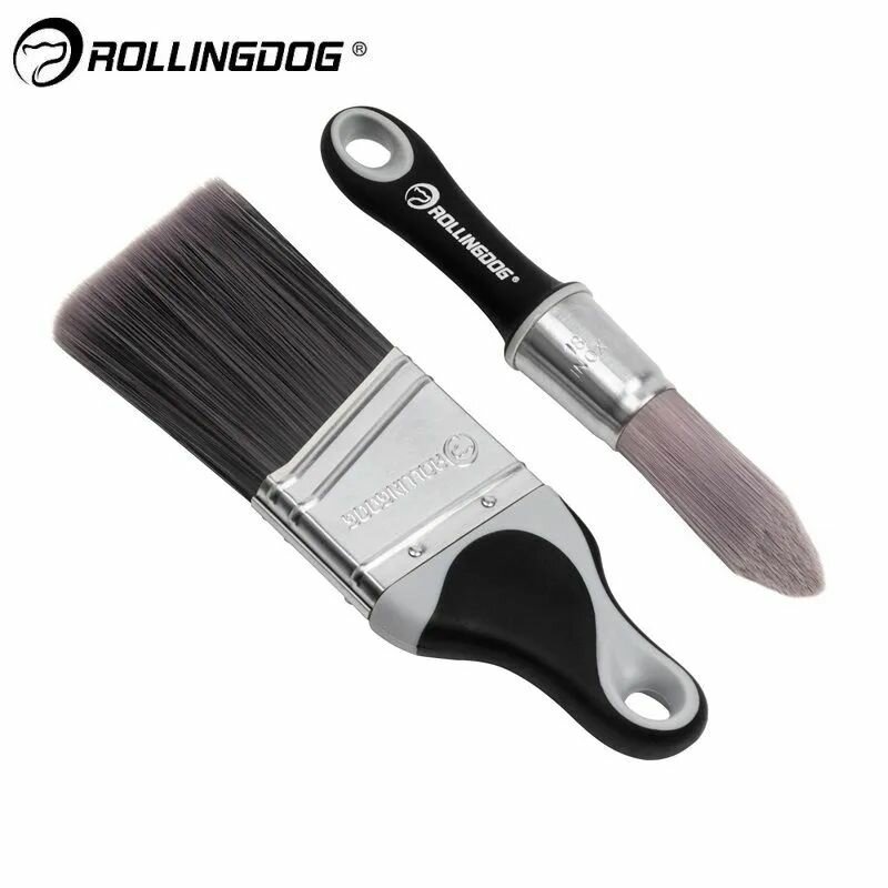 Набор кистей с короткой ручкой Rollingdog 22/50мм, синтетика, серия Professional