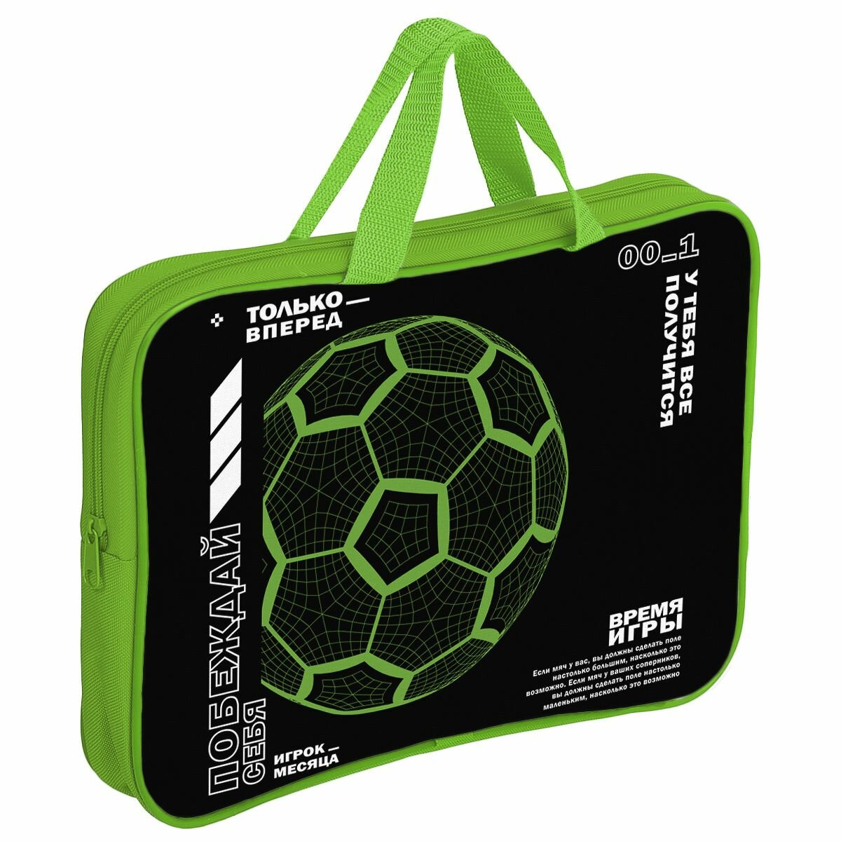 Папка с ручками тканевая для уроков труда, для изо, для занятий "Мяч 3Д" (26*34*4 см)