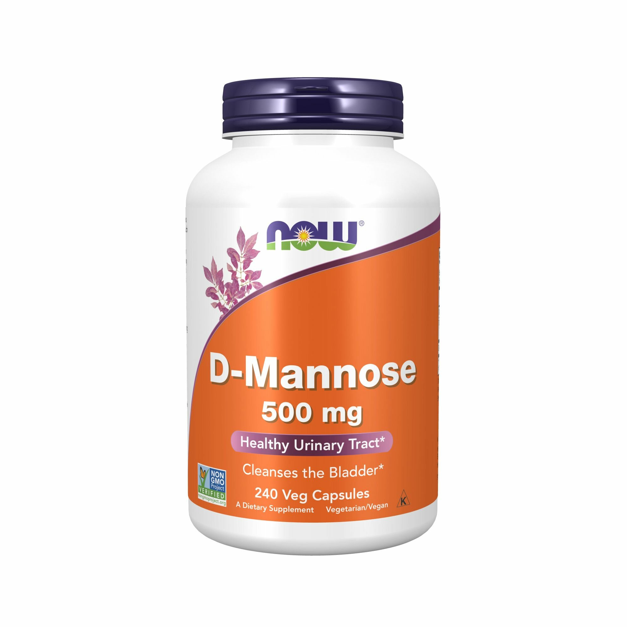 NOW D-Mannose 500 mg, Д-манноза, для очищения мочевыводящих путей, 240 капсул