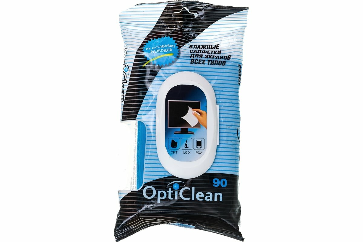 OPTICLEAN Салфетки влажные очищающие для экранов всех типов 48132